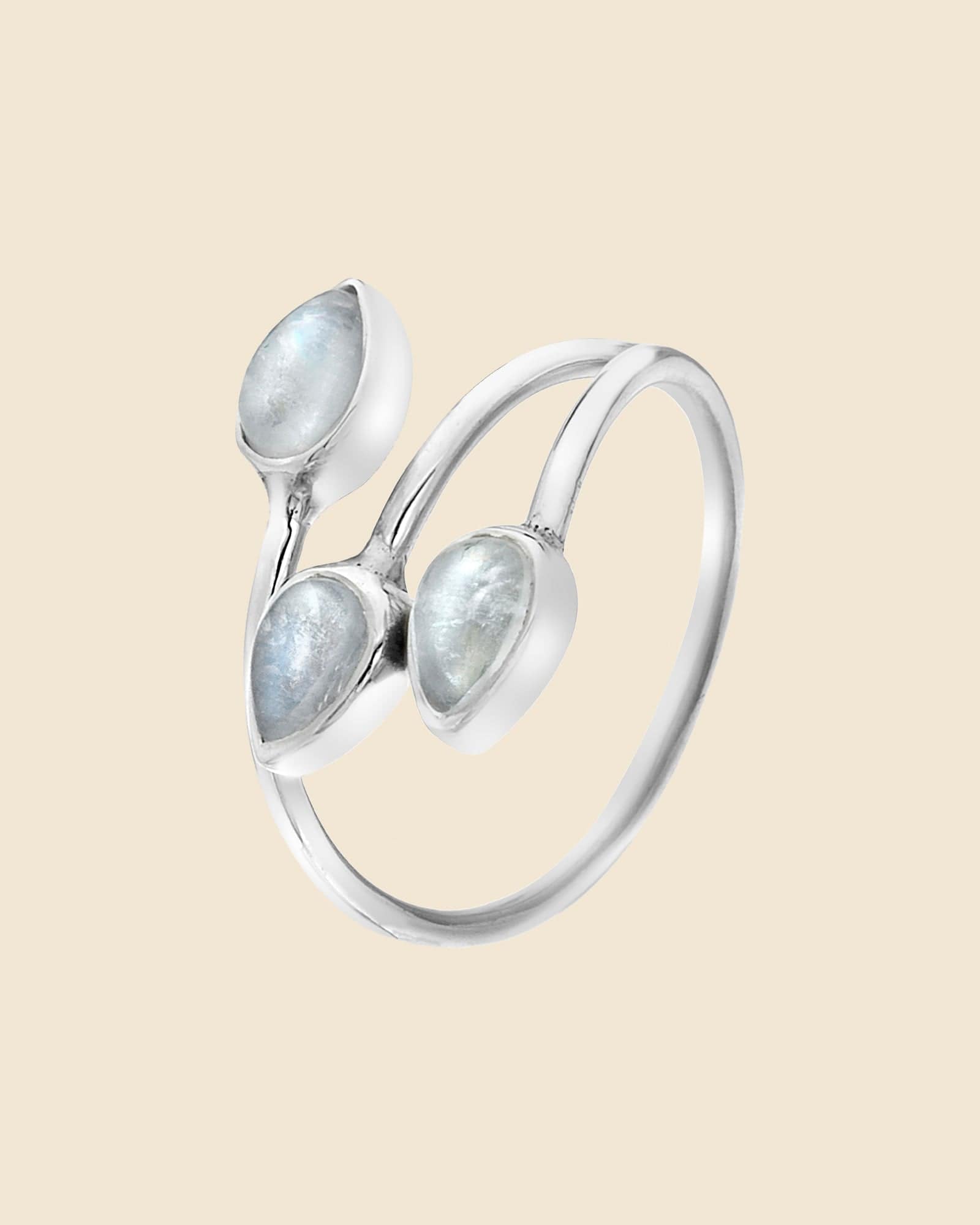 Sterling Silver Gemstone Wrap Around Ring
