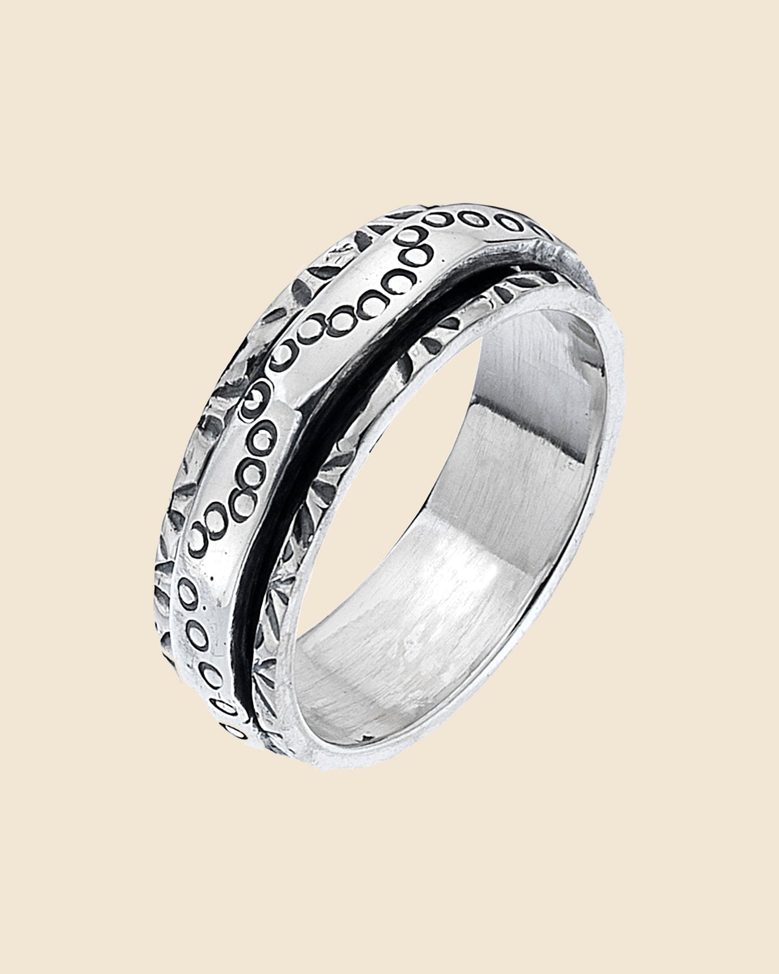Sterling Silver Bubble Band Spinner Ring